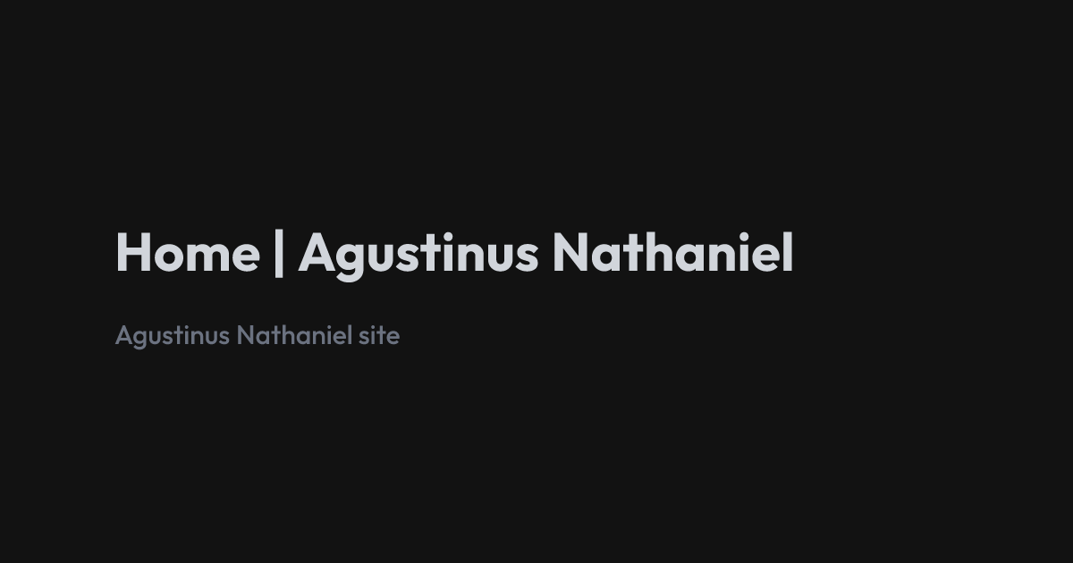 Home | Agustinus Nathaniel